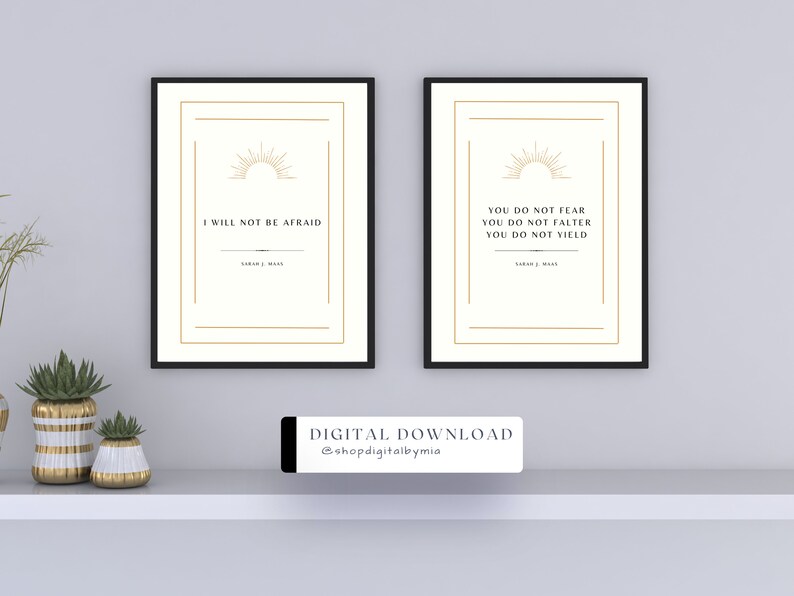 SJM Book Posters Gold/cream Sarah J Maas - Etsy