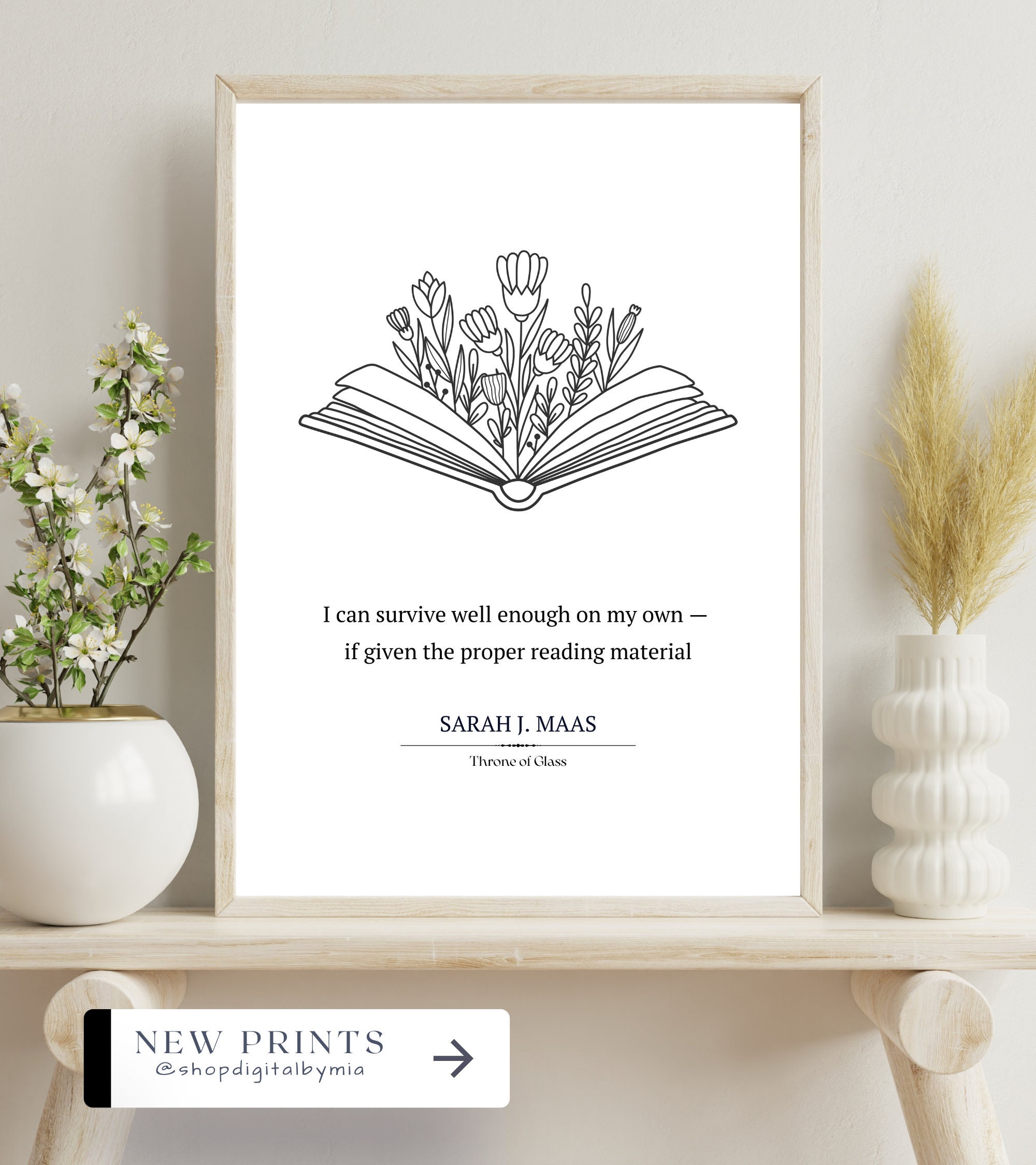 Reading Quote Posters Sarah J Maas, ACOTAR, Throne of Glass - Etsy