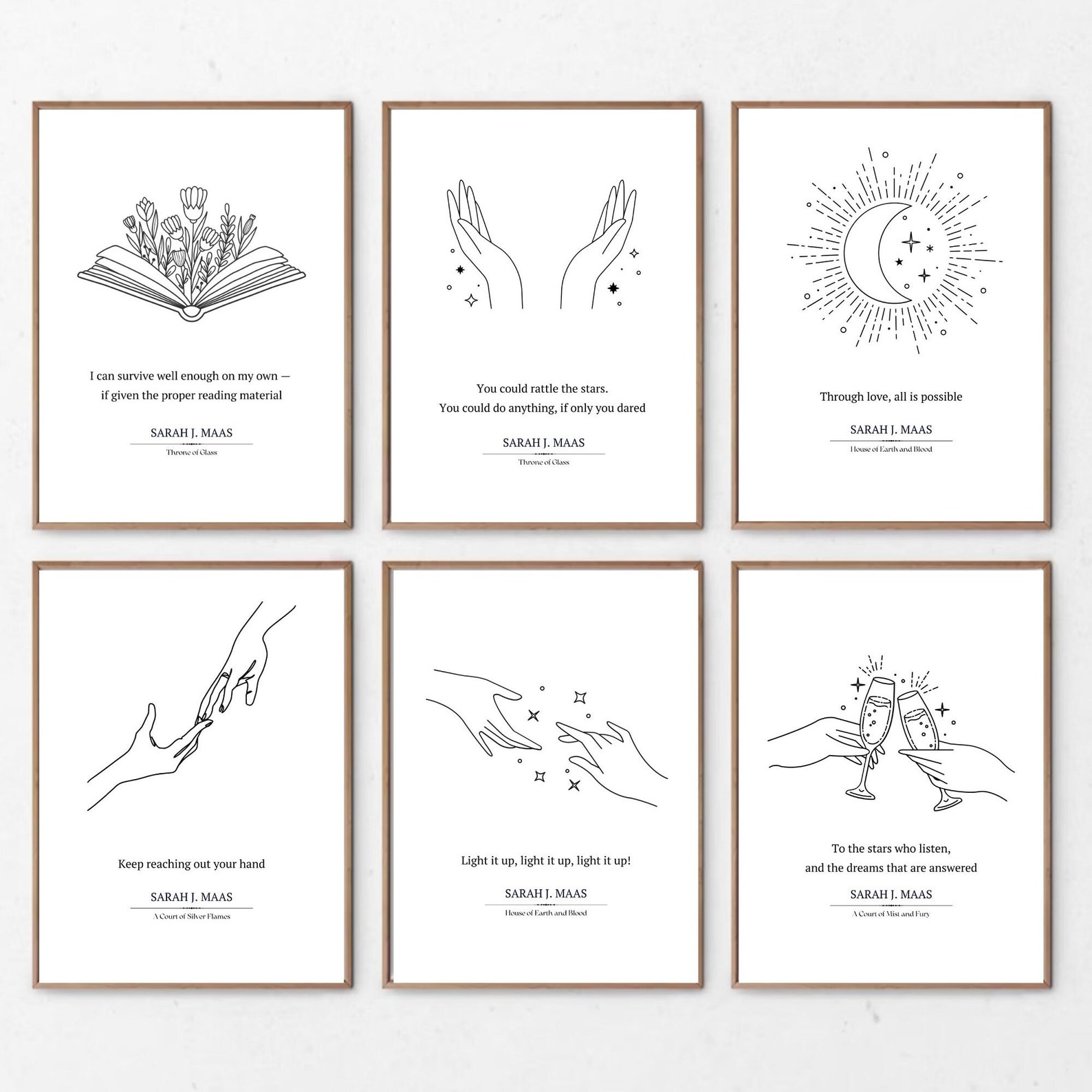 Minimalist Quote Posters - Sarah J Maas, ACOTAR, Throne of Glass ...