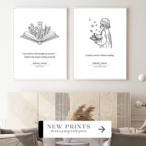 Reading Quote Poster Bundle - Sarah J Maas, ACOTAR, Throne of Glass - Etsy