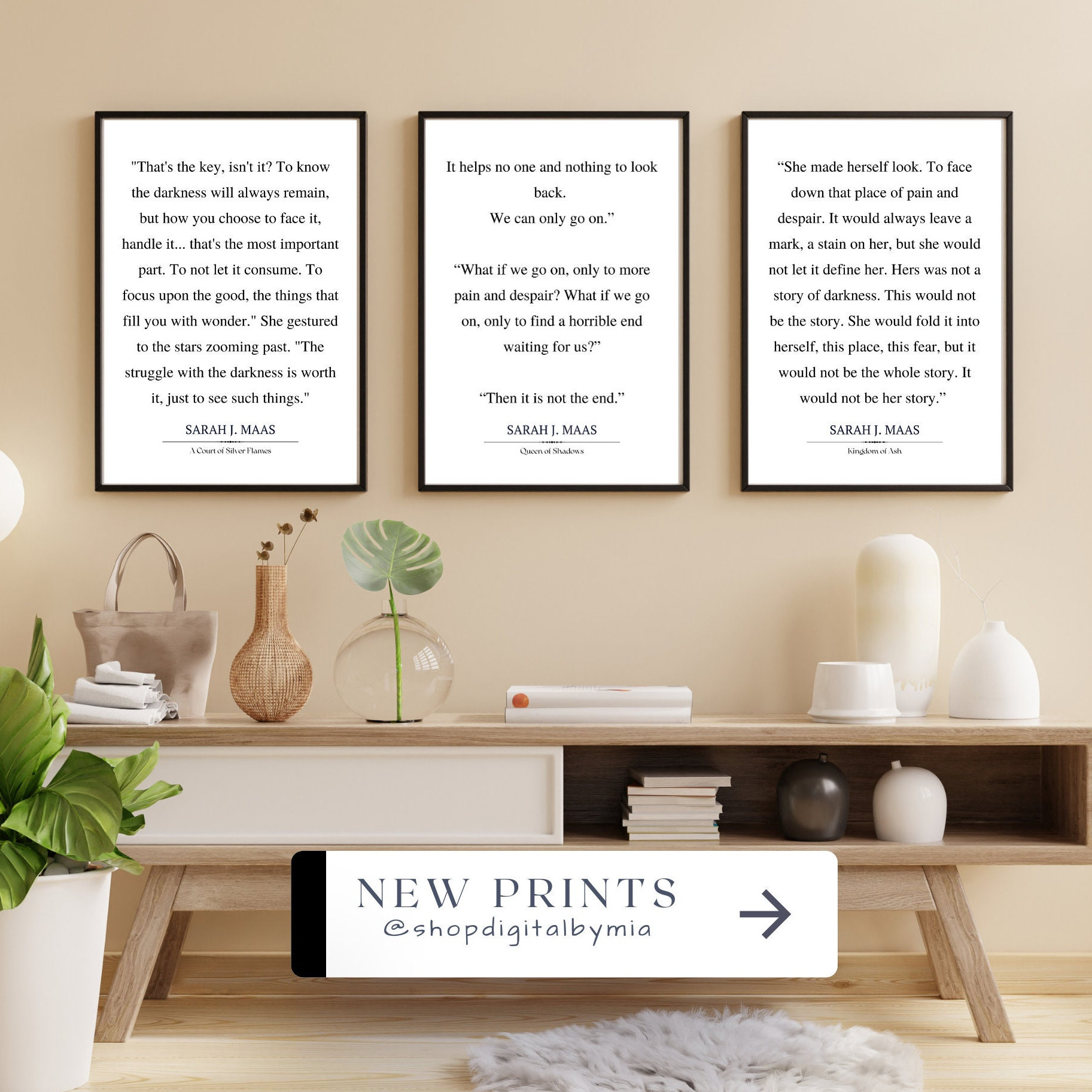 Minimalist Quote Posters Sarah J Maas, ACOTAR, Throne of Glass - Etsy