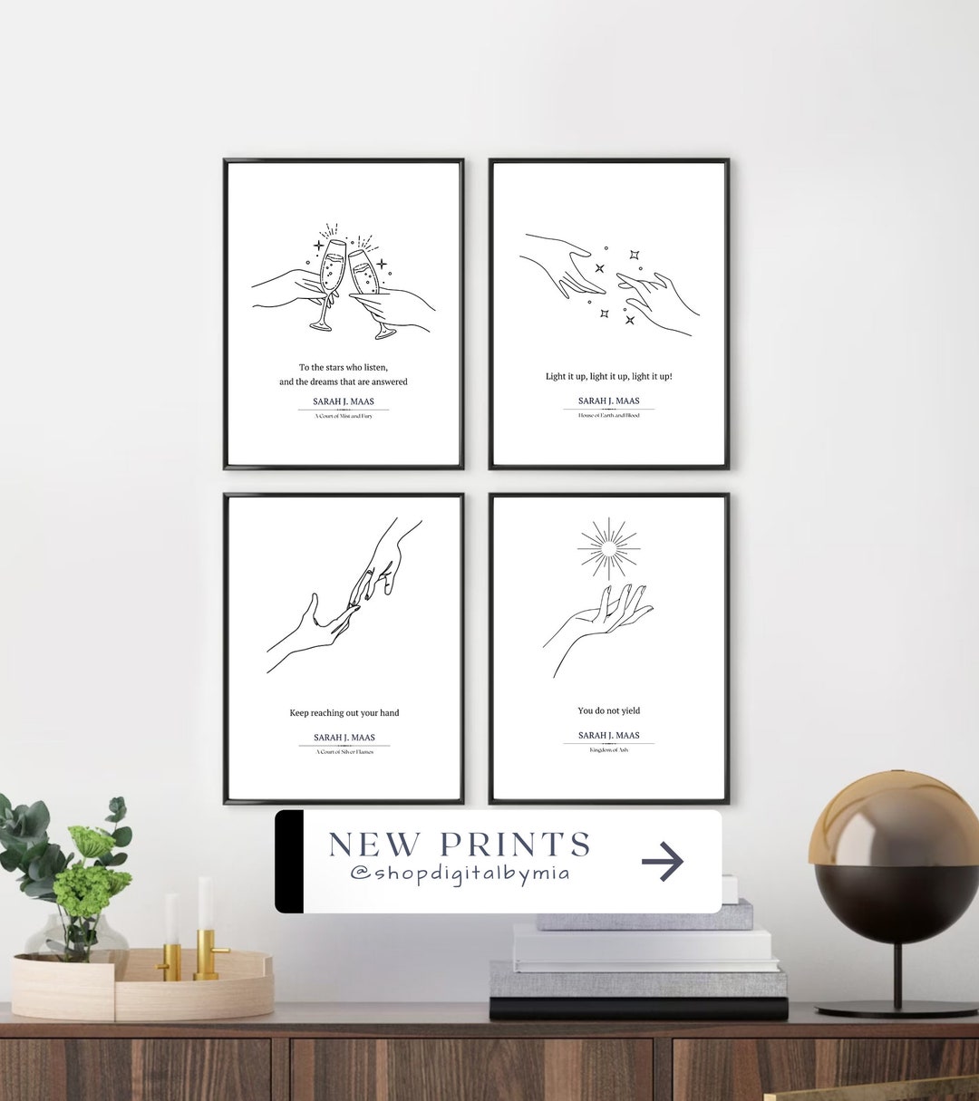 Minimalist Quote Posters Sarah J Maas ACOTAR Throne of - Etsy