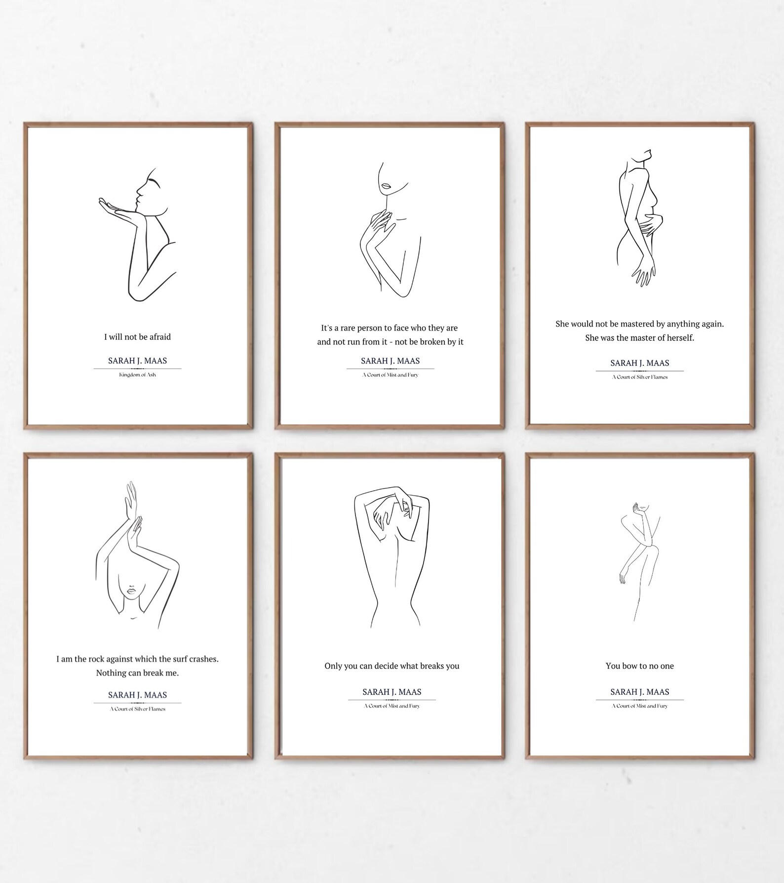 Minimalist Woman Line Quote Posters Sarah J Maas ACOTAR - Etsy