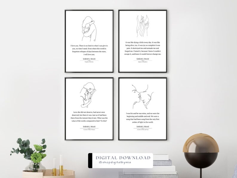 Minimalist Sarah J Maas Love Quote Posters - ACOTAR, Throne of Glass ...