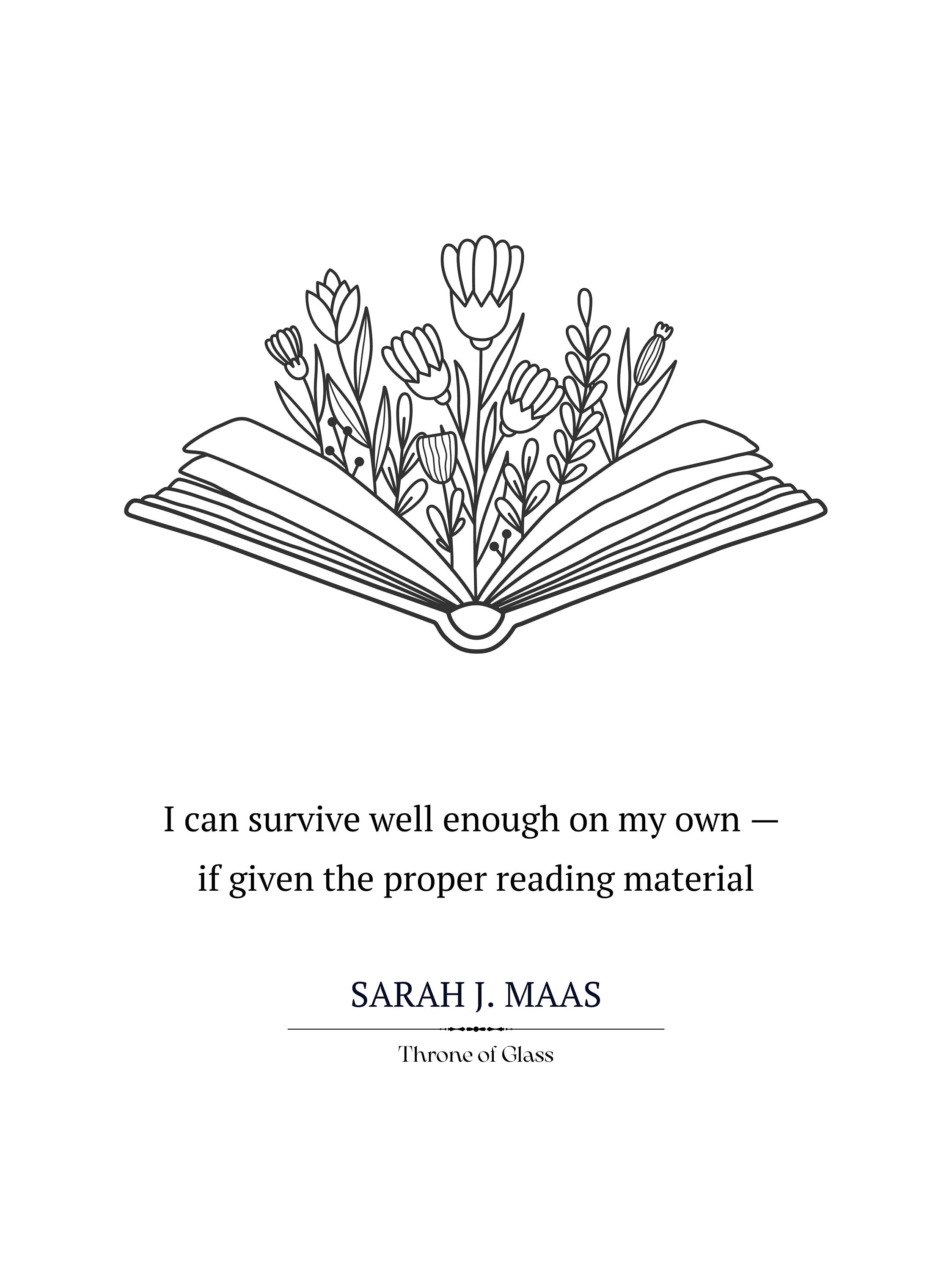 Reading Quote Posters Sarah J Maas, ACOTAR, Throne of Glass - Etsy