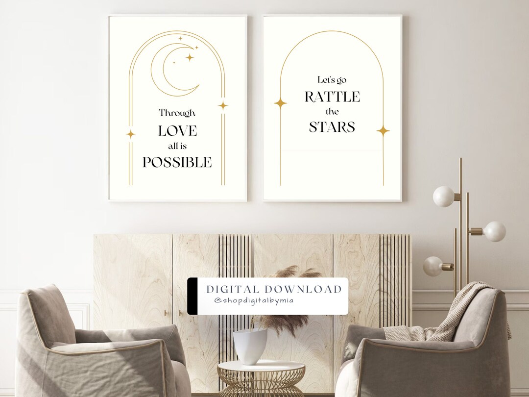 SJM Gold Star Quote Posters Gold - Sarah J Maas - Etsy