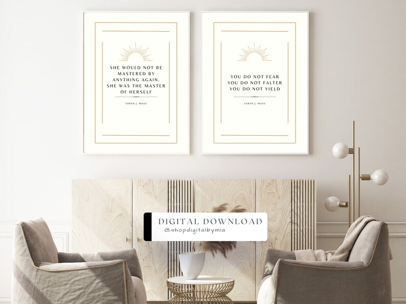 SJM Book Posters Gold/cream - Sarah J Maas - Etsy