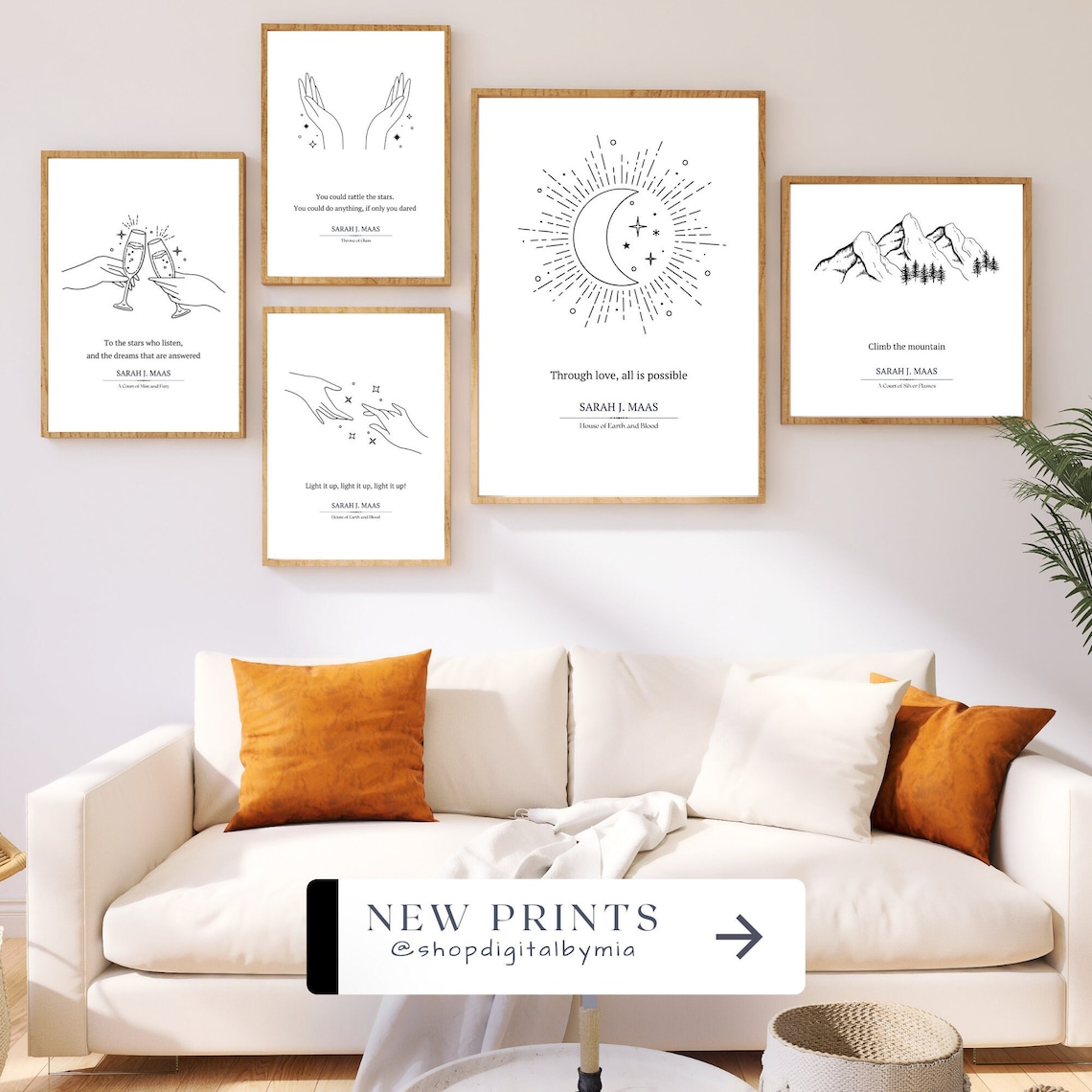 Minimalist Quote Posters Sarah J Maas ACOTAR Throne of - Etsy