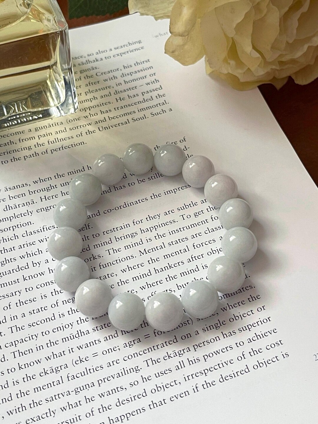 Burmese White Jadeite Bead Bracelet: Genuine Type A Jade (13mm) - Etsy