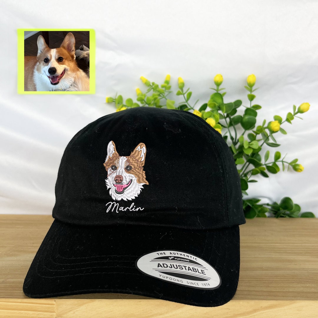 CUSTOM Embroidered Pet Hat, EMBROIDERED Pet Hat Using Pet Photo ...