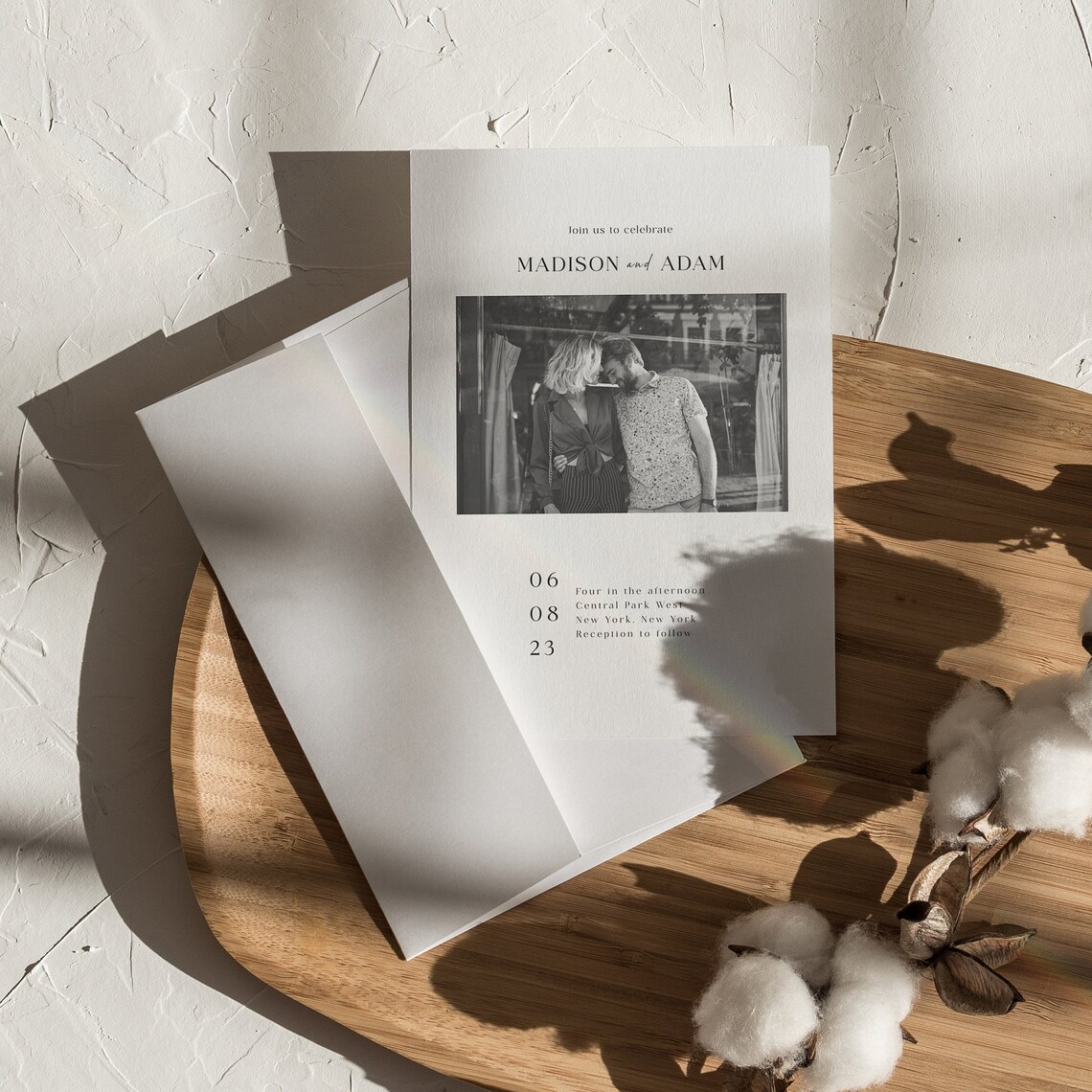 PORTRAIT Wedding Invitation Wedding Invitations Minimalist Wedding ...