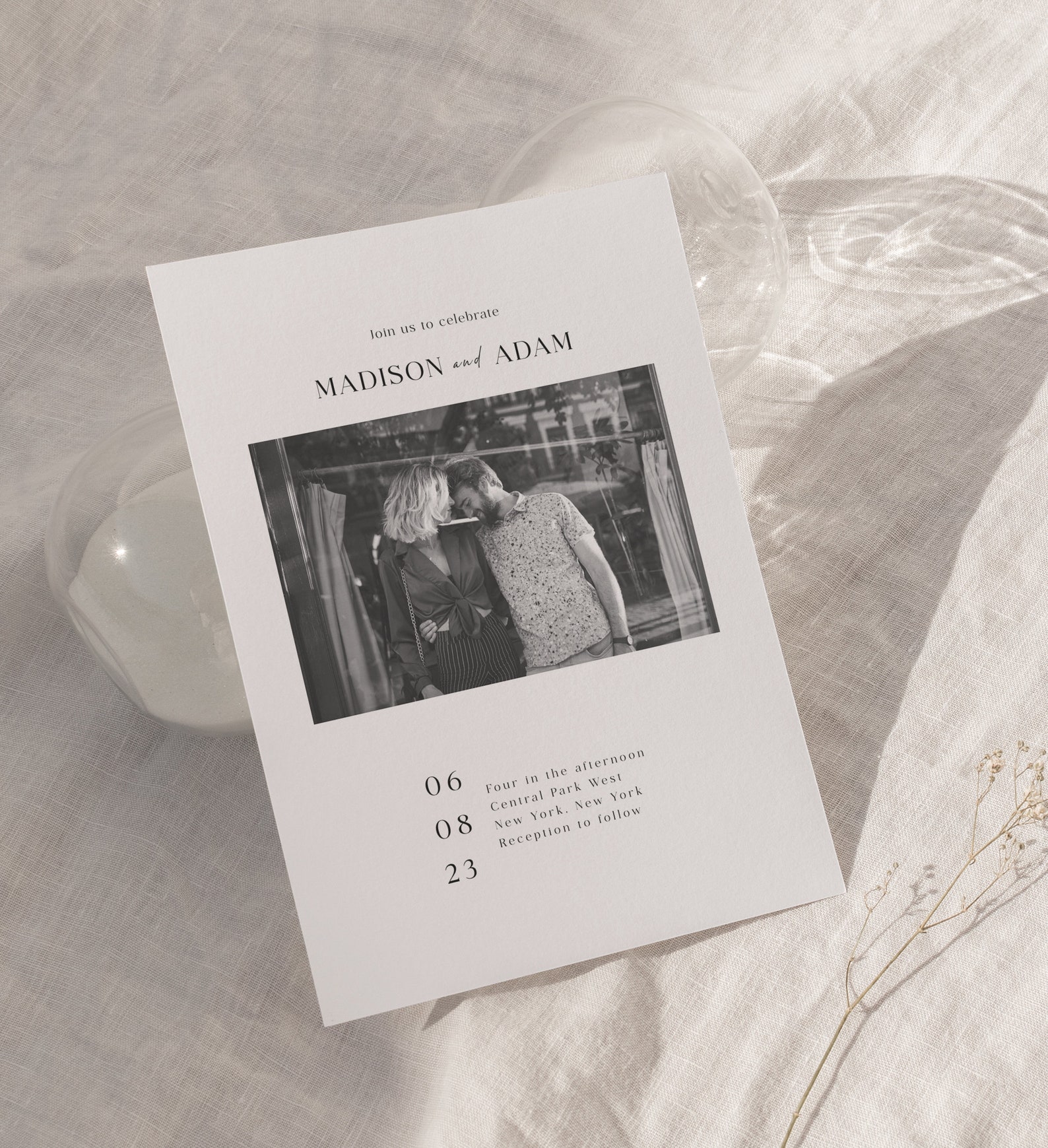 PORTRAIT Wedding Invitation Wedding Invitations Minimalist Wedding ...