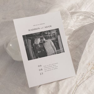 Minimalist Photo Wedding Invitation Template (digital Download) - Etsy