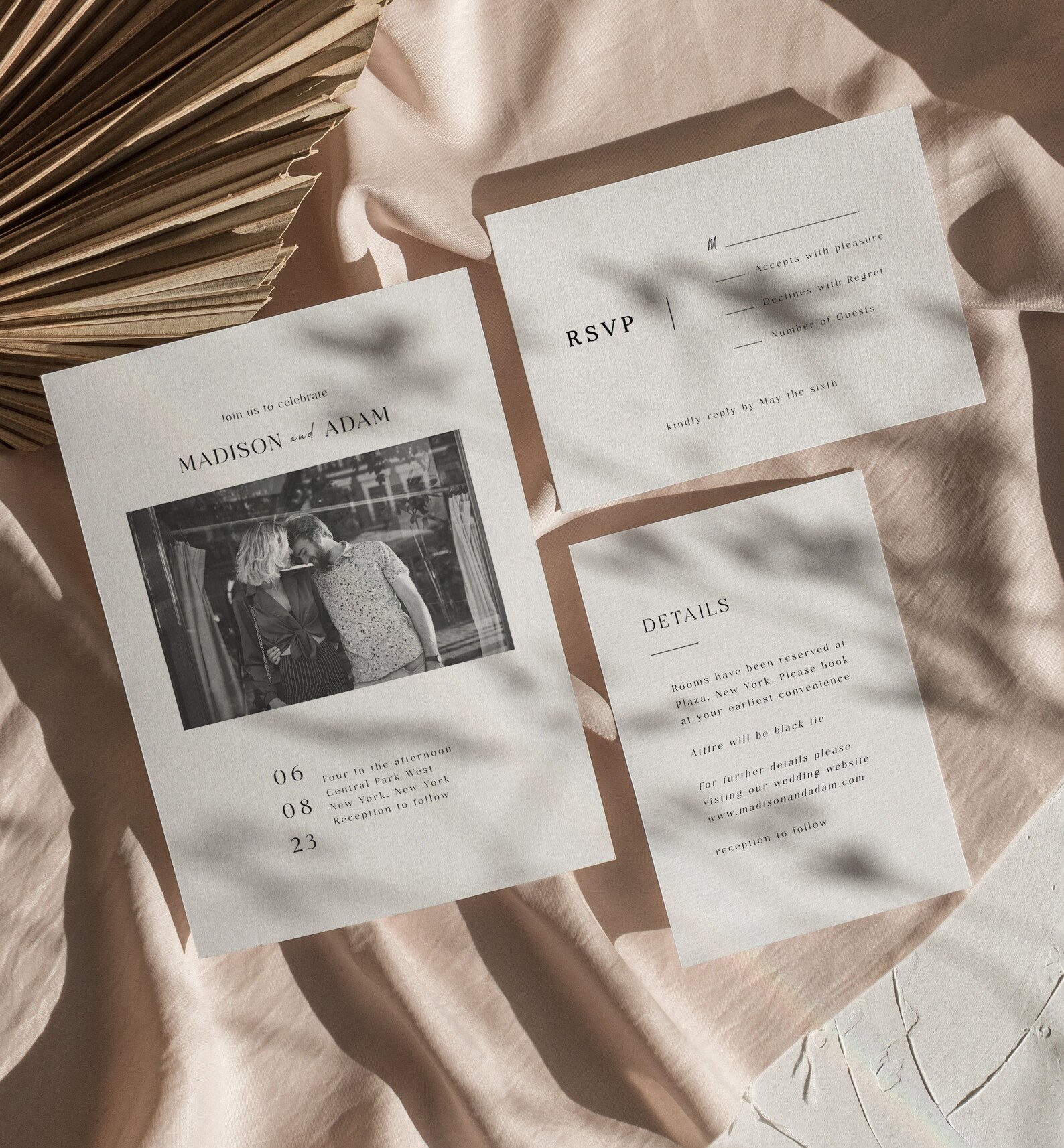 PORTRAIT Wedding Invitation Wedding Invitations Minimalist Wedding ...