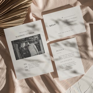 PORTRAIT Wedding Invitation Wedding Invitations Minimalist Wedding ...