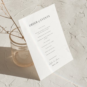 Wedding Program Template Order of Events Program Template Timeline ...