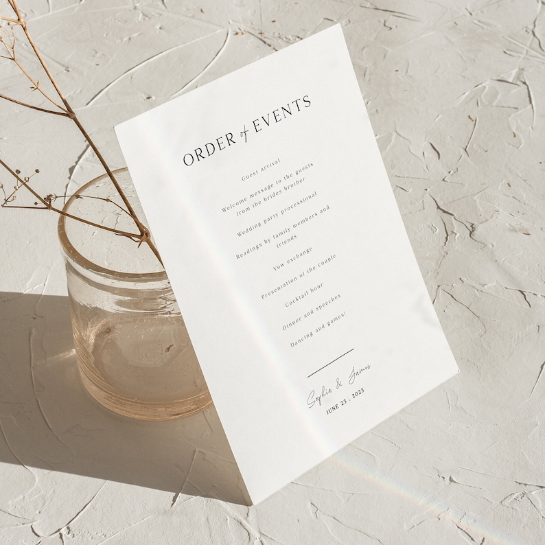 Wedding Program Template Order of Events Program Template Timeline ...