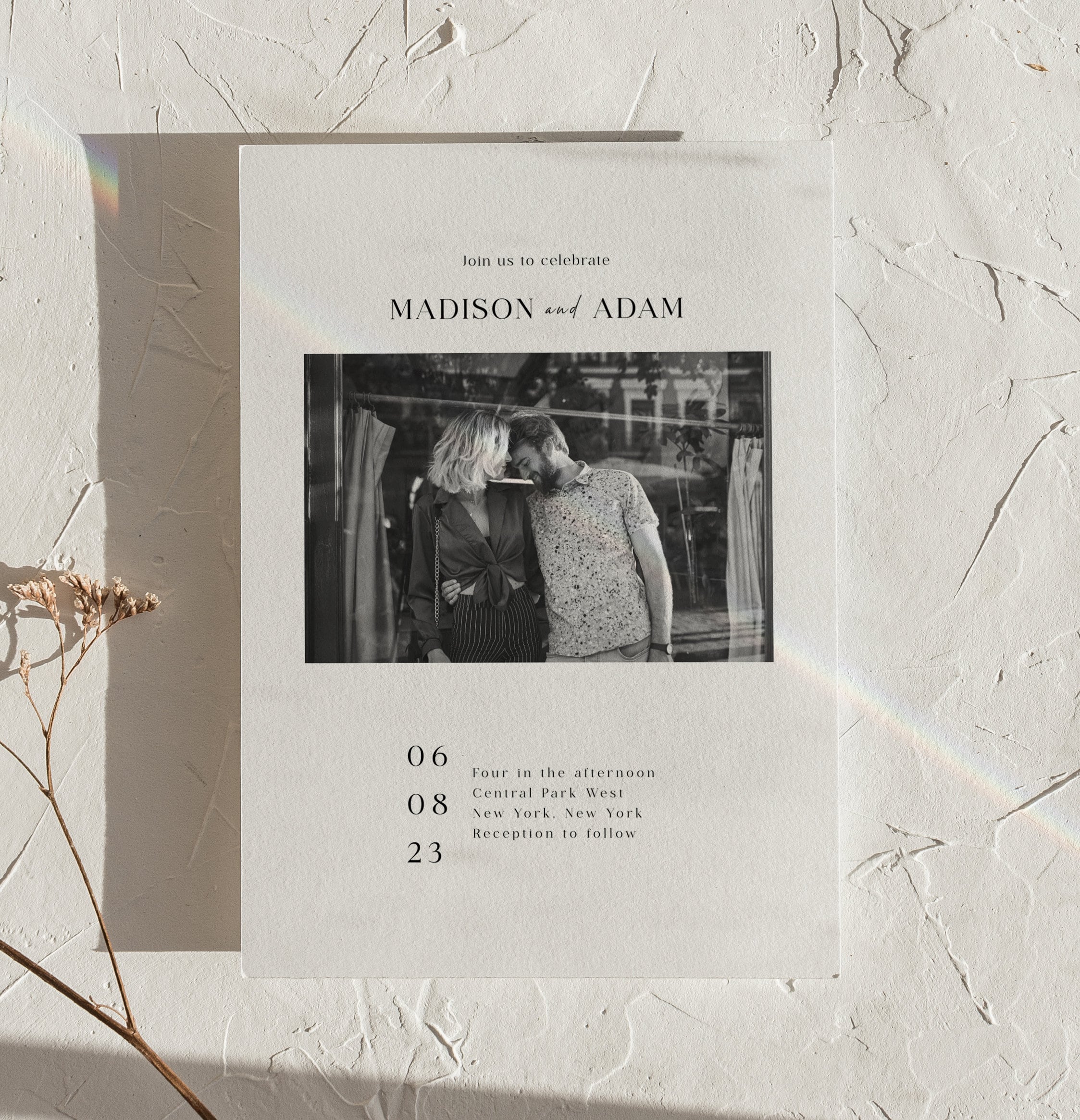 PORTRAIT Wedding Invitation Wedding Invitations Minimalist Wedding ...