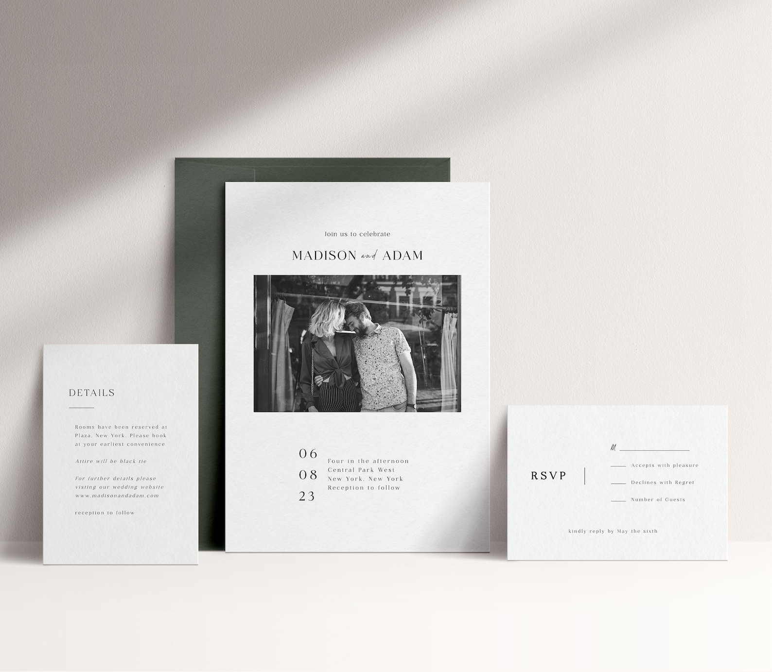 PORTRAIT Wedding Invitation Wedding Invitations Minimalist Wedding ...