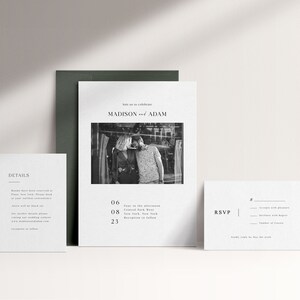 PORTRAIT Wedding Invitation Wedding Invitations Minimalist Wedding ...