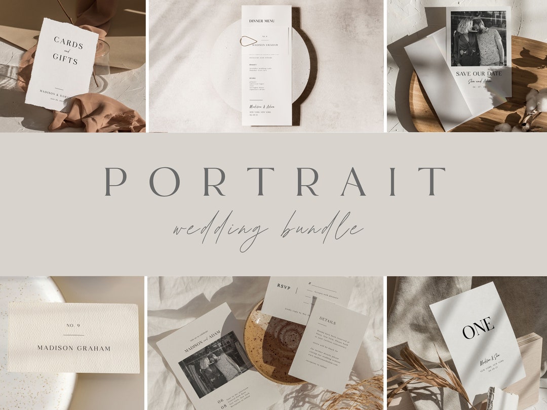PORTRAIT Wedding Bundle, Wedding Signs Wedding Printable Invitation ...
