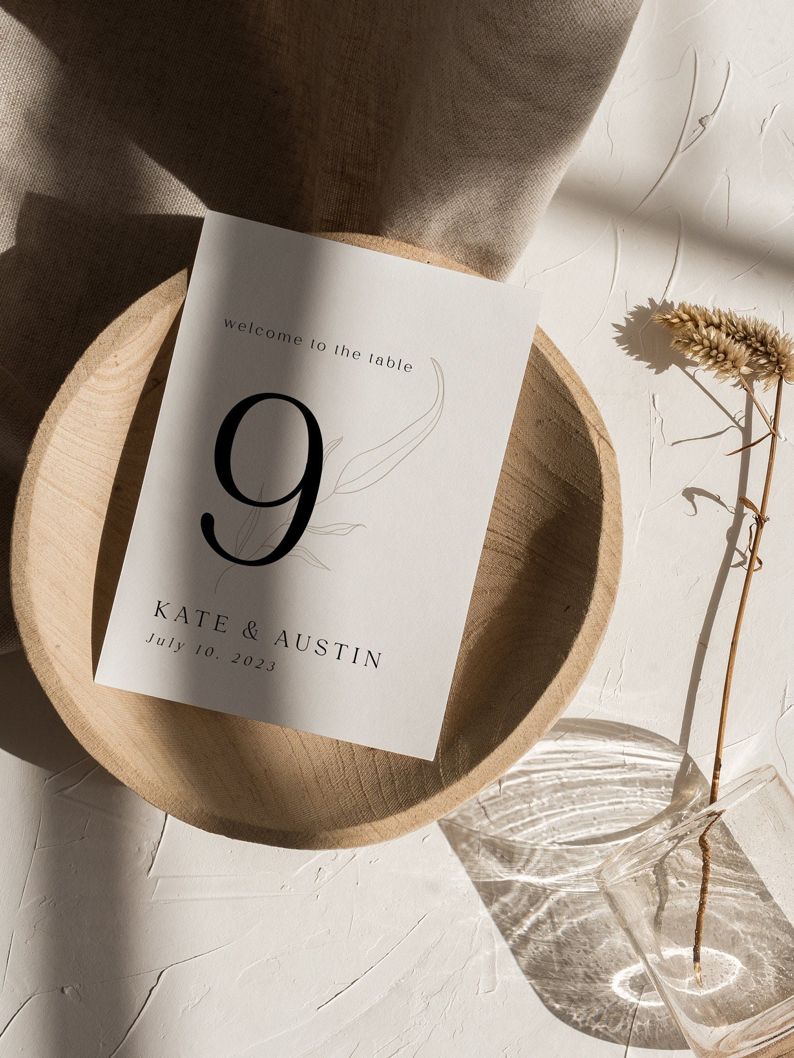 FLORA Minimalist Table Numbers,wedding Table Numbers,modern Wedding ...