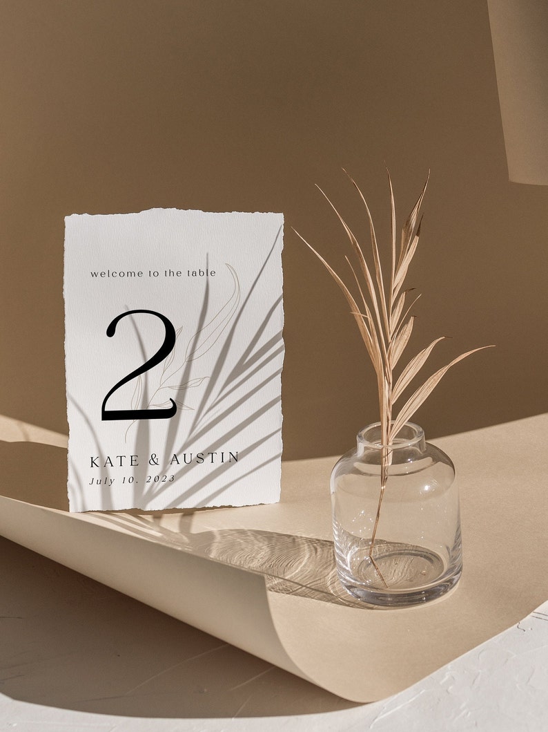 FLORA Minimalist Table Numbers,wedding Table Numbers,modern Wedding ...