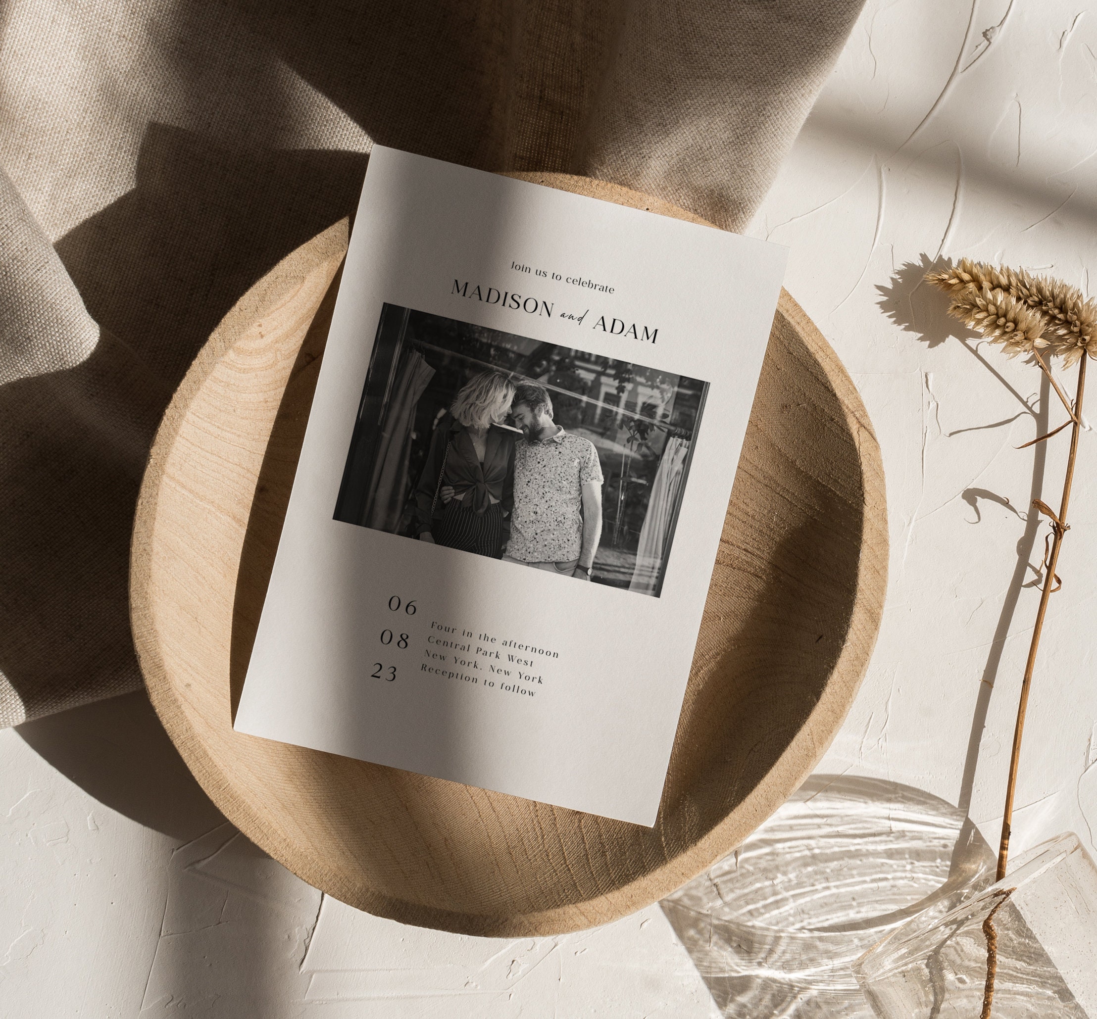 PORTRAIT Wedding Invitation Wedding Invitations Minimalist Wedding ...