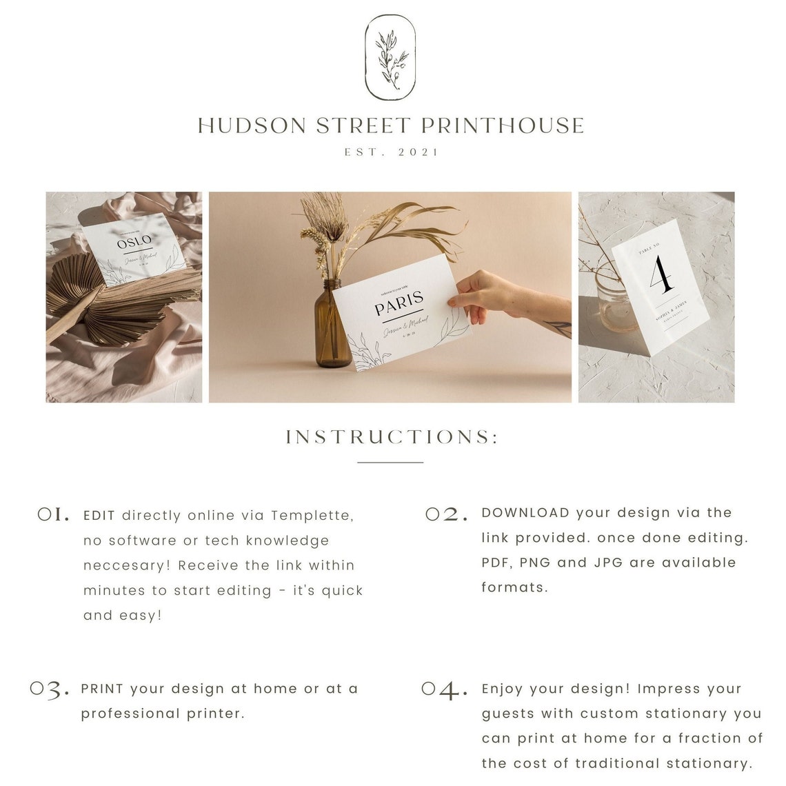 PORTRAIT Wedding Invitation Wedding Invitations Minimalist Wedding ...