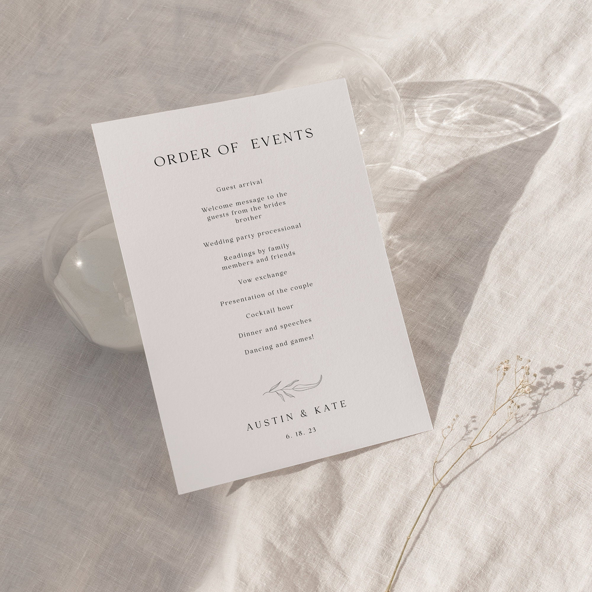 FLORA Wedding Program Template,order of Events, Program Template ...