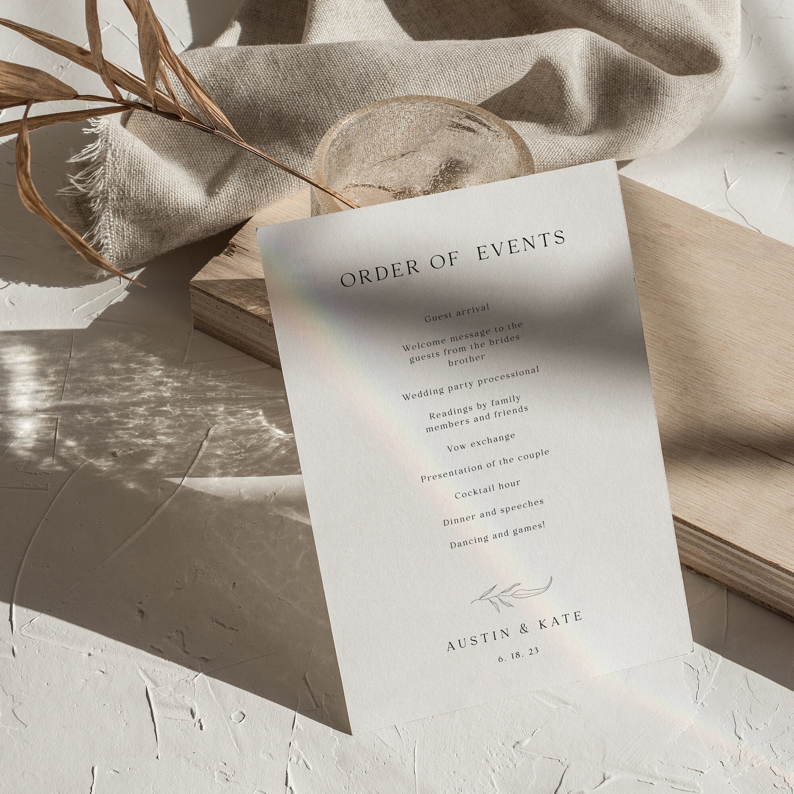 FLORA Wedding Program Template,order of Events, Program Template ...
