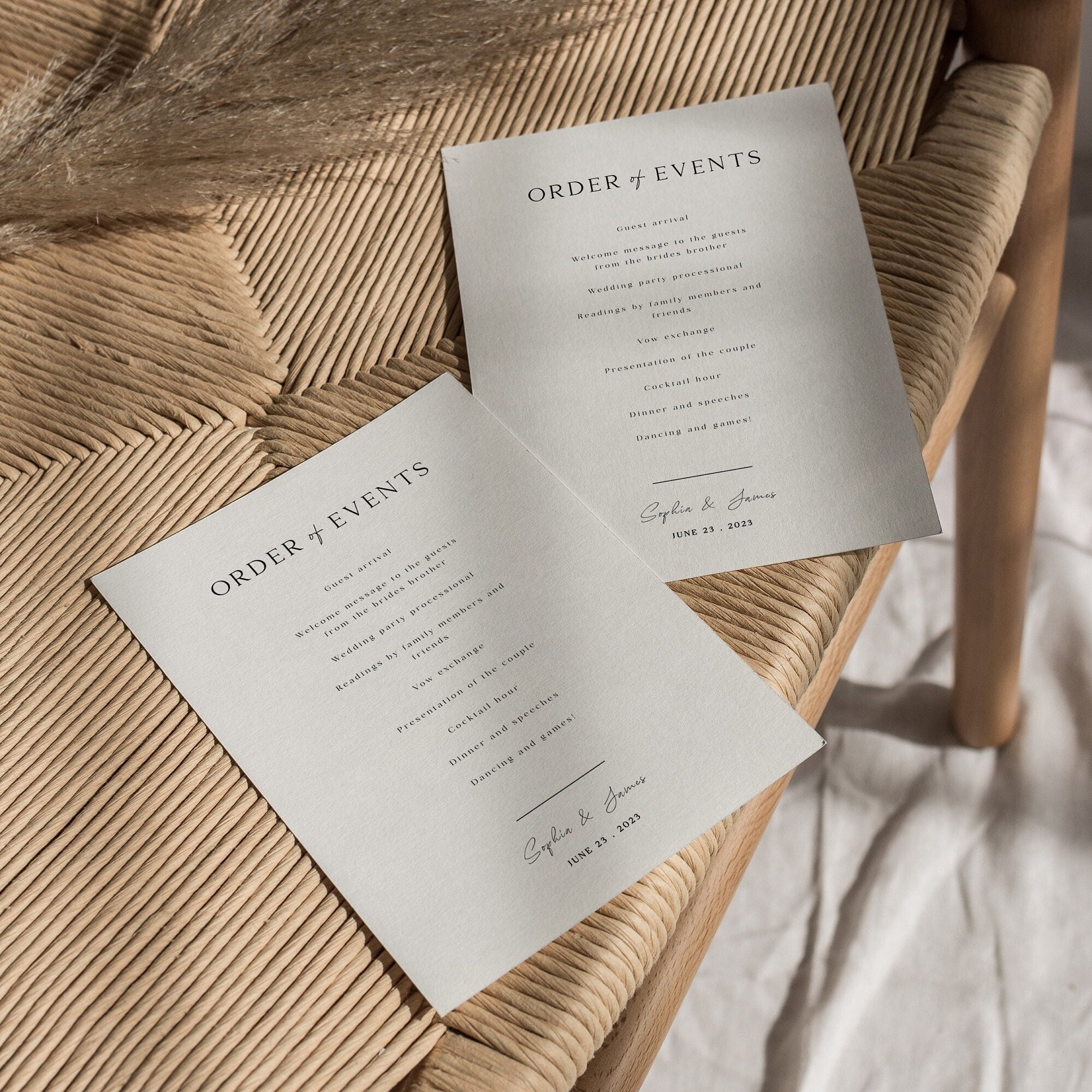 Wedding Program Template Order of Events Program Template - Etsy