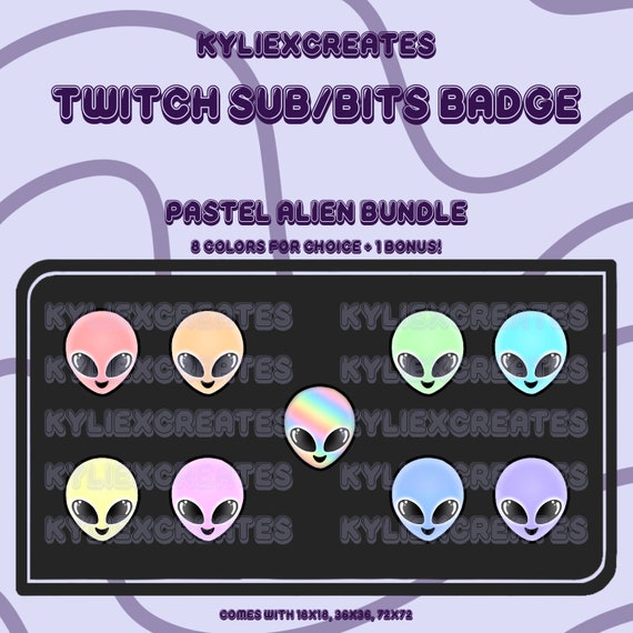 Pastel Alien Twitch Sub/bits Badge Bundle - Etsy