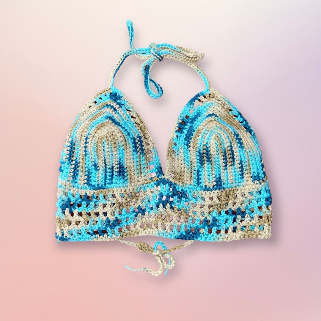 Super Cute Handmade Crochet Bralette Crop Top, Summer Time Beach ...