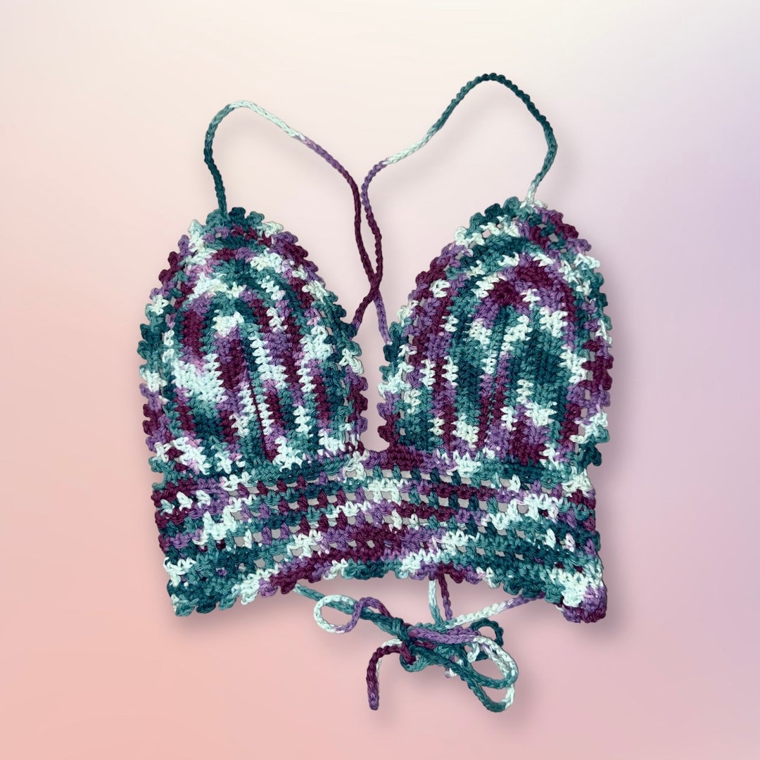 Super Cute Handmade Crochet Bralette Crop Top, Summer Time Bralette ...