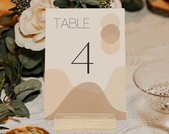 Desert Terracotta Boho Printable Table Numbers, Rust Minimalist ...