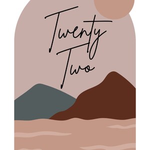 Desert Boho Printable Table Numbers in White, Minimalist Wedding Table ...