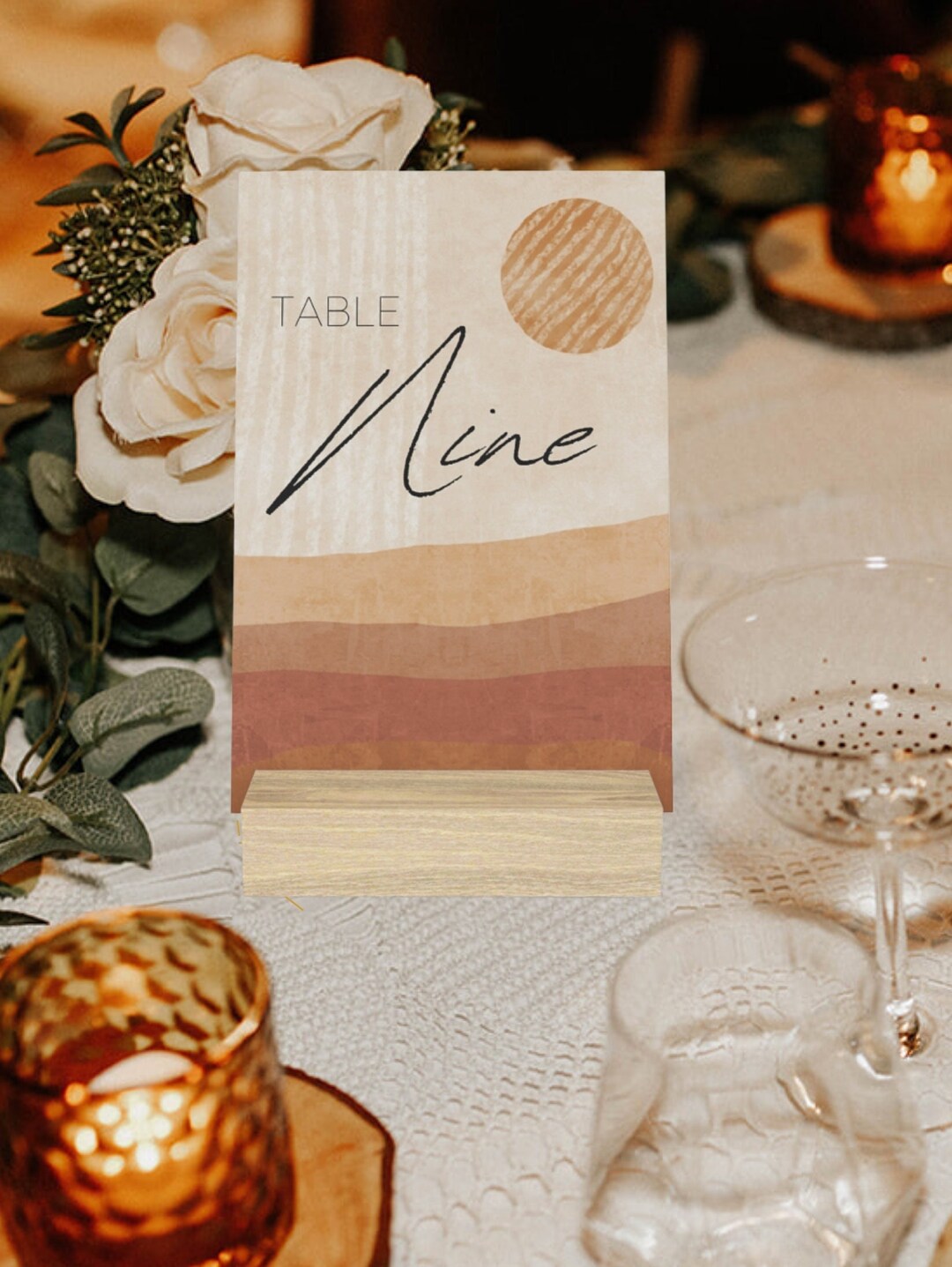 Desert Terracotta Boho Printable Table Numbers, Rust Minimalist ...