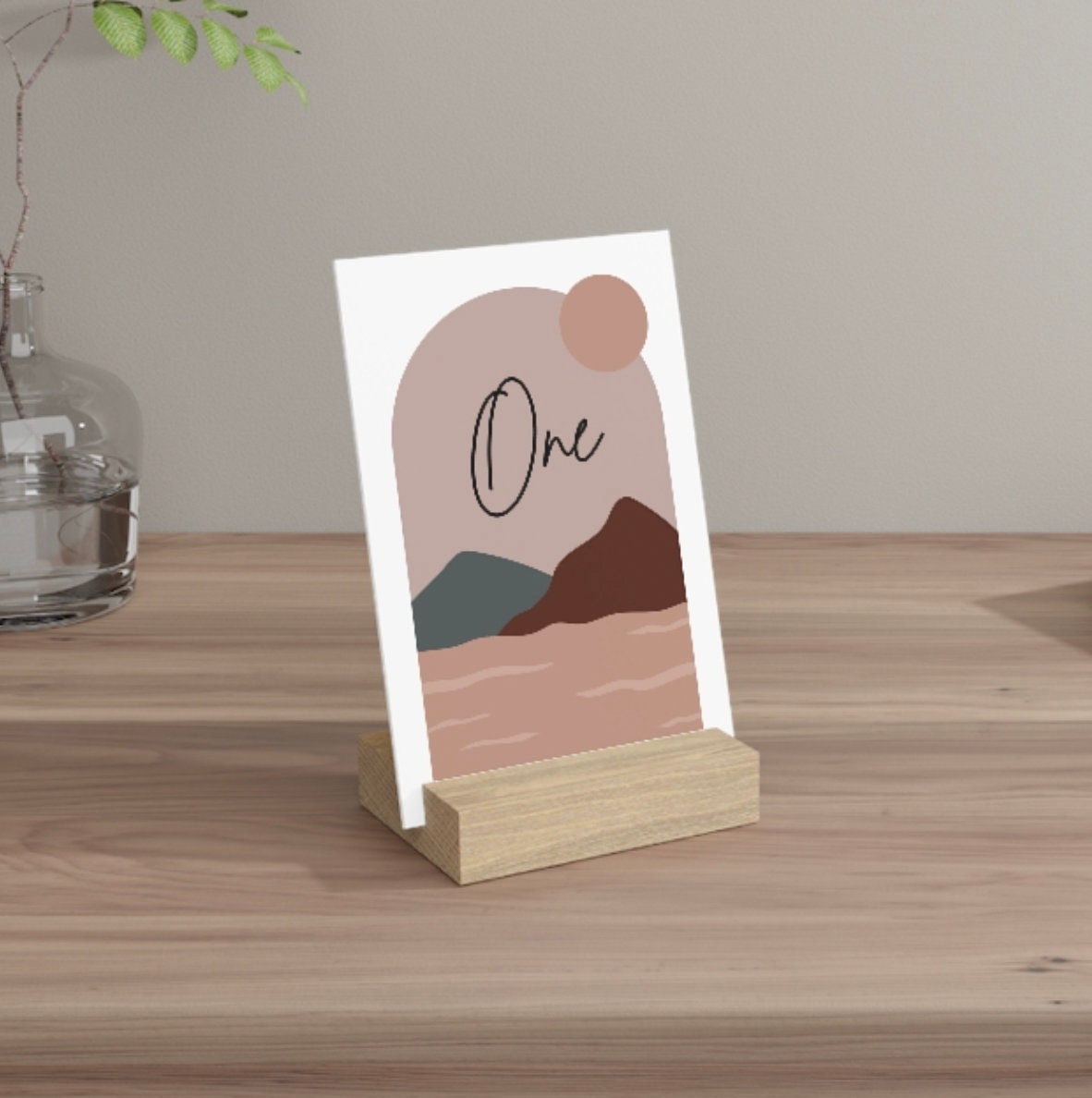 Desert Boho Printable Table Numbers in White, Minimalist Wedding Table ...