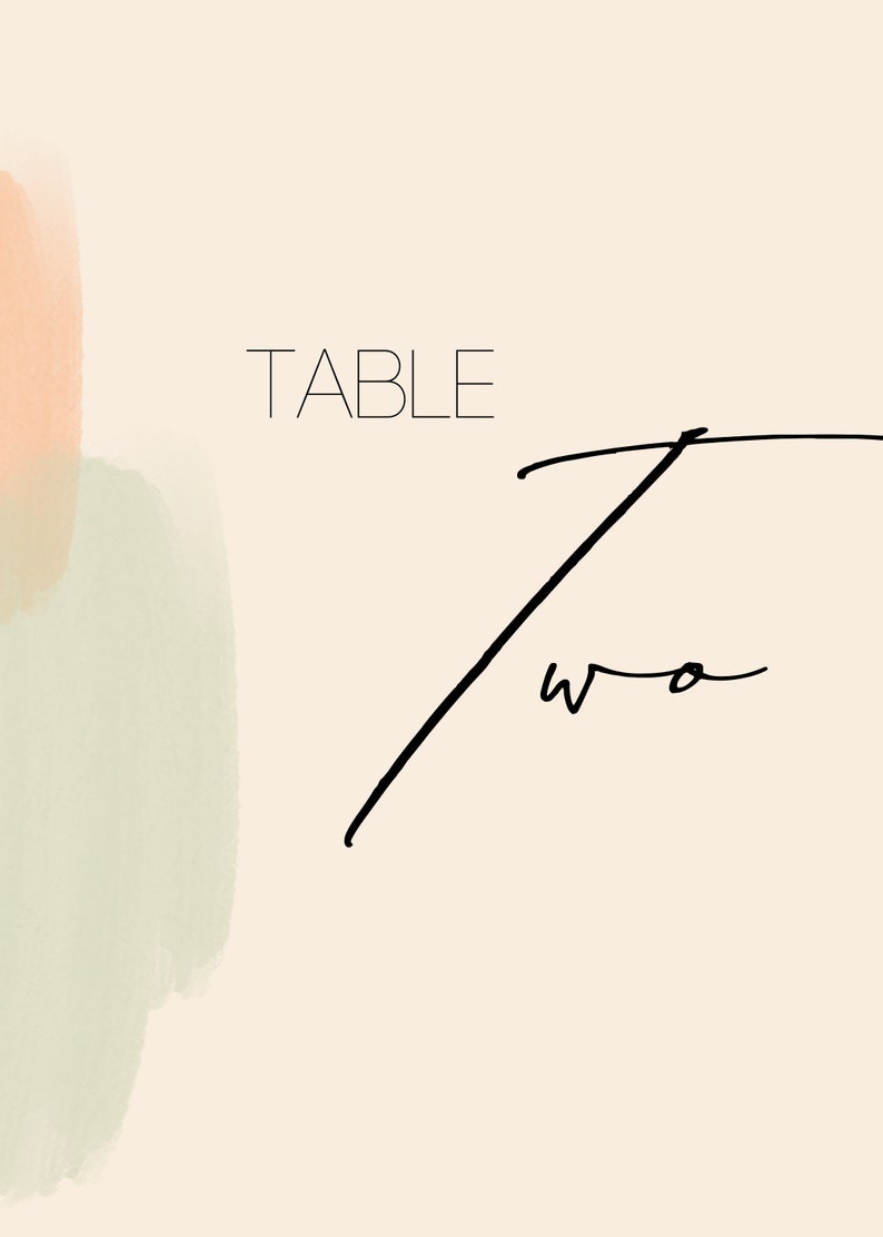 Neutral Minimalist Printable Table Numbers, Boho Wedding Decor, Elegant ...