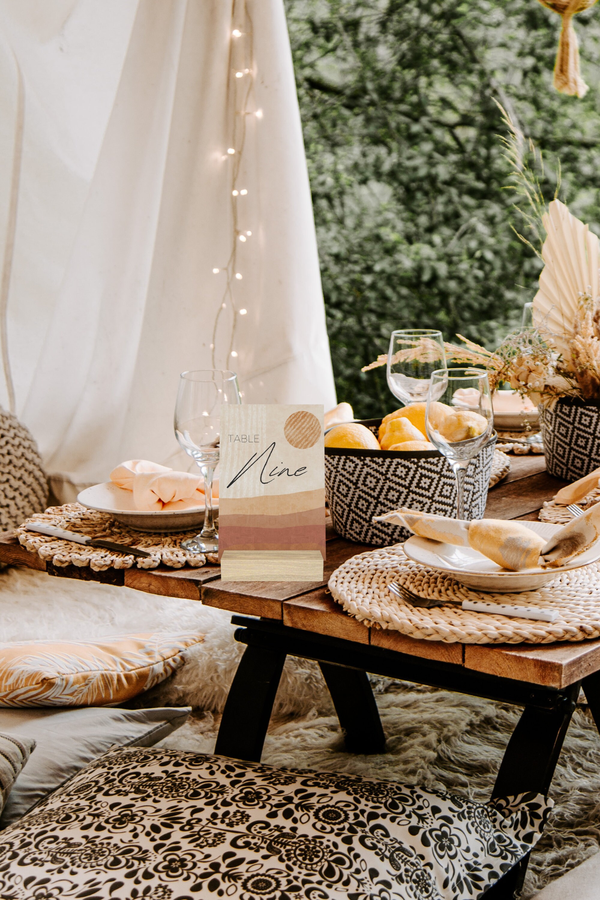 Desert Terracotta Boho Printable Table Numbers, Rust Minimalist ...