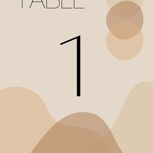 Desert Mountains Boho Printable Table Numbers, Neutral Minimalist ...