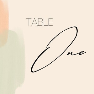 Neutral Minimalist Printable Table Numbers, Boho Wedding Decor, Elegant ...