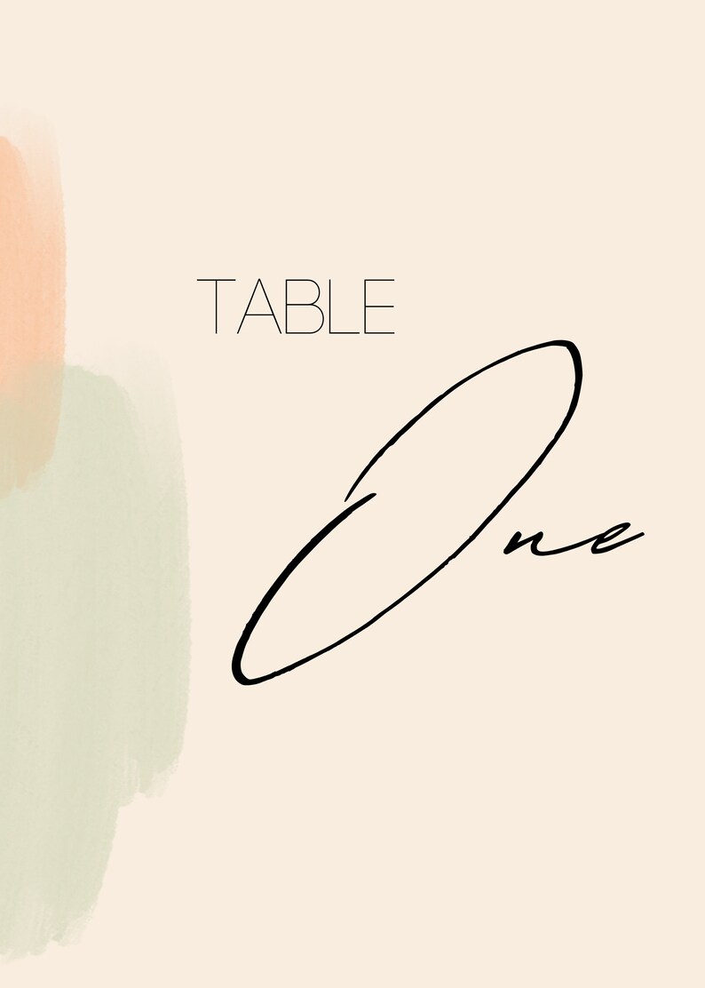 Neutral Minimalist Printable Table Numbers, Boho Wedding Decor, Elegant ...