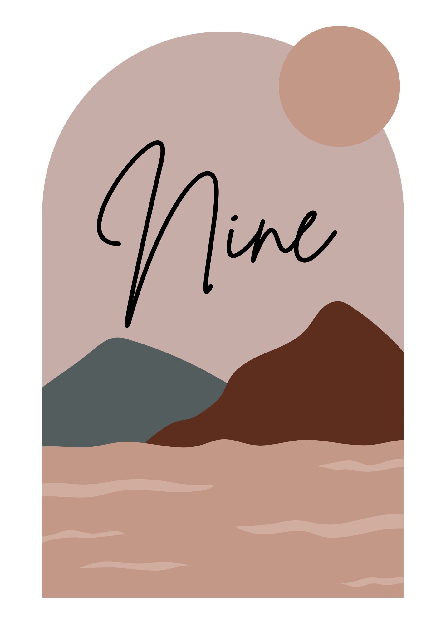 Desert Boho Printable Table Numbers in White, Minimalist Wedding Table ...