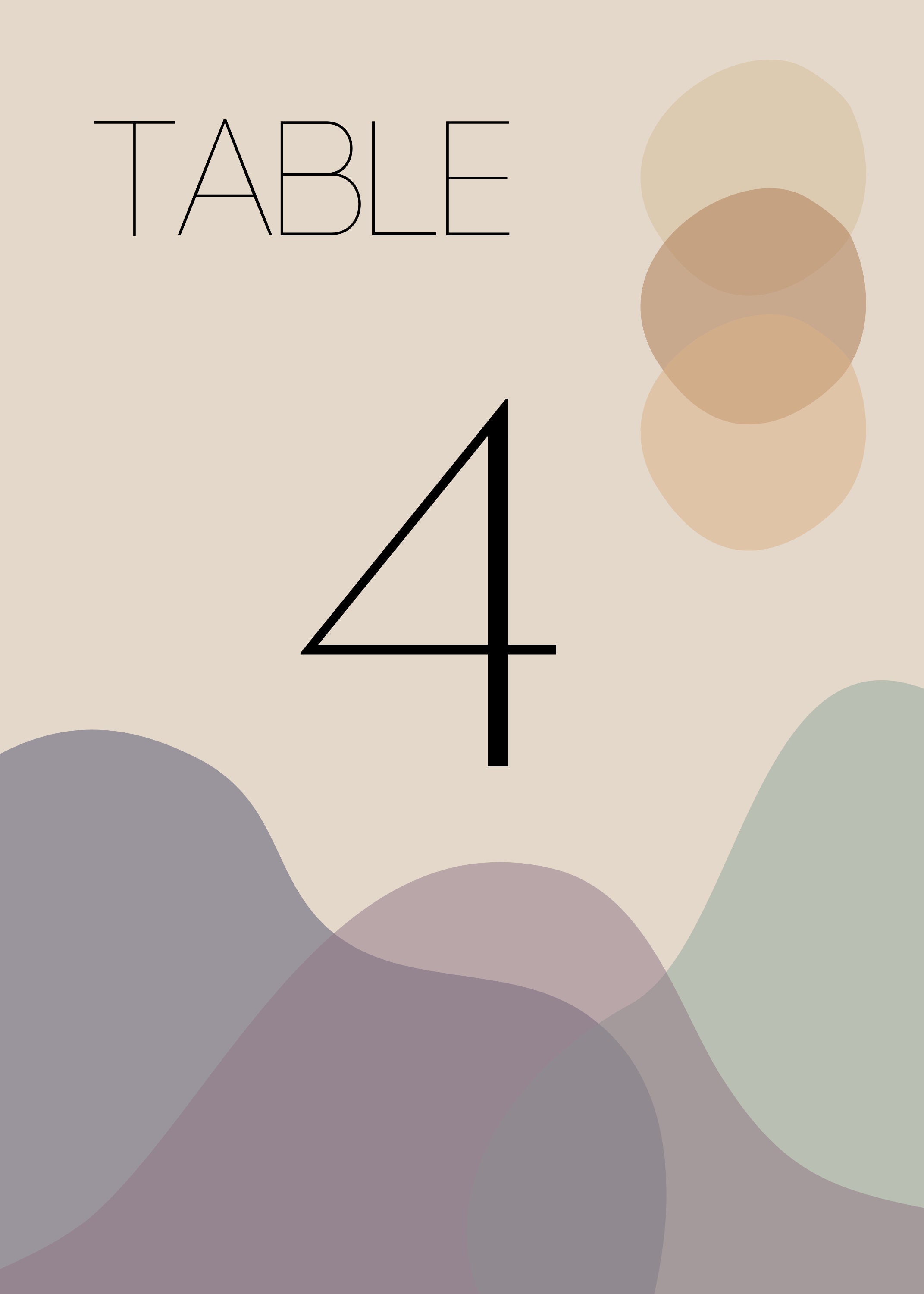 Desert Mountains Boho Printable Table Numbers, Neutral Minimalist ...