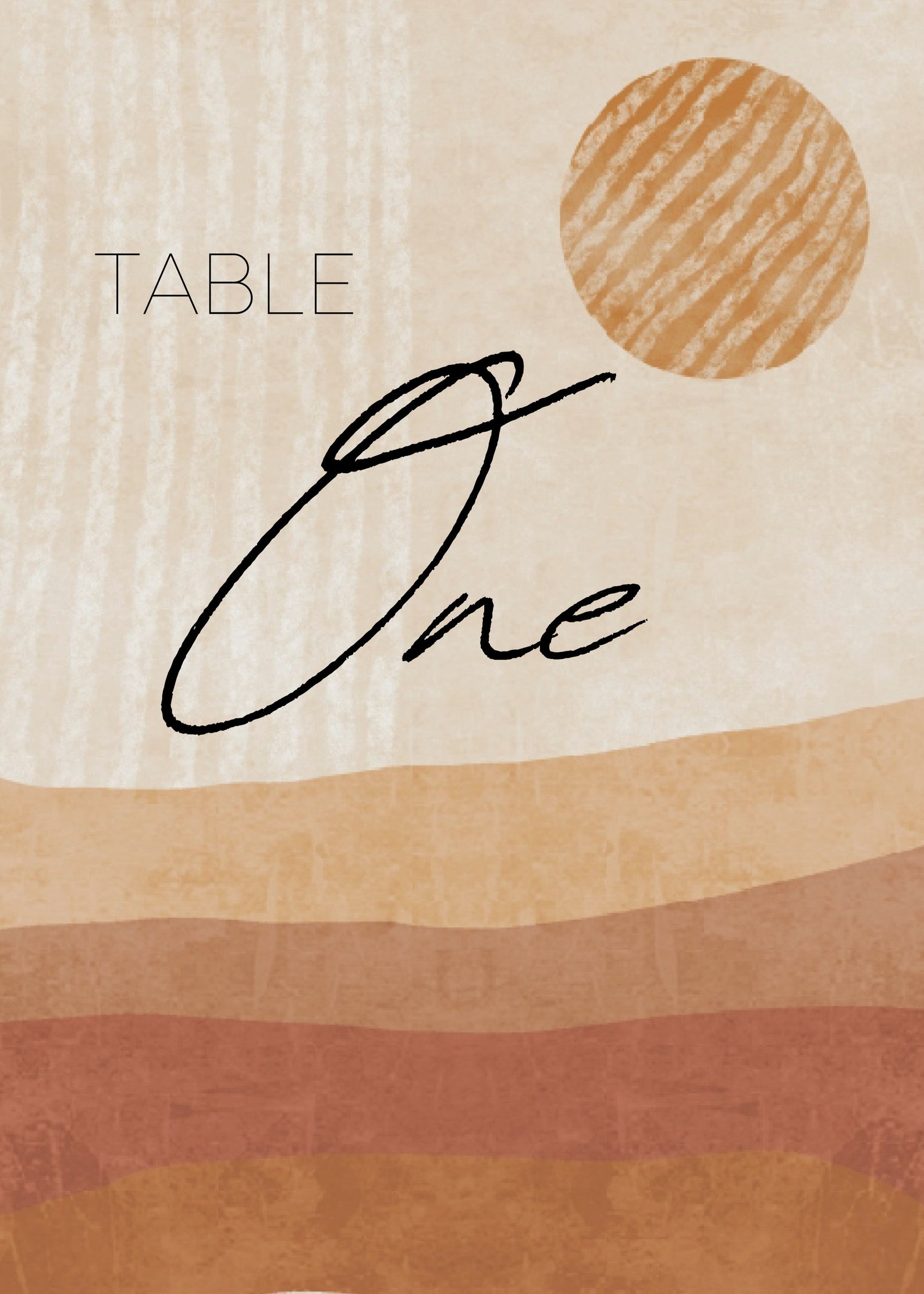 Desert Terracotta Boho Printable Table Numbers, Rust Minimalist ...