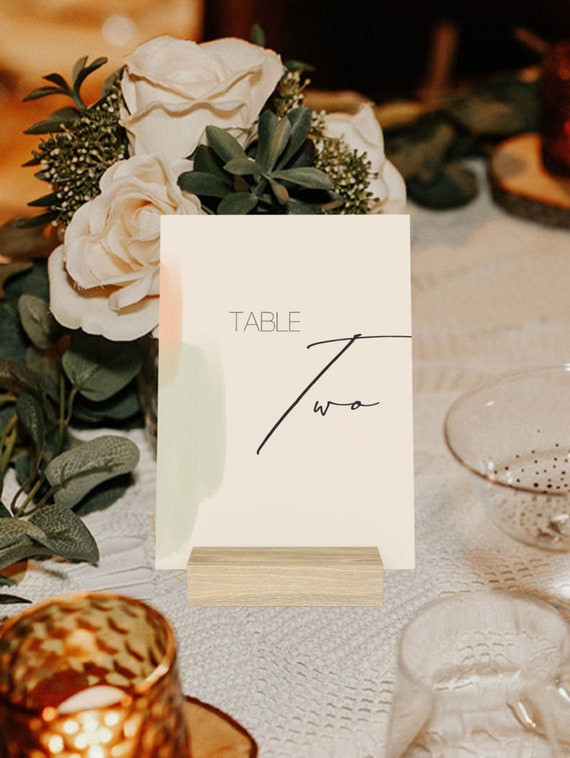 Neutral Minimalist Printable Table Numbers Boho Wedding - Etsy
