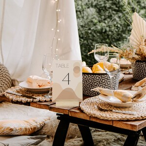 Desert Mountains Boho Printable Table Numbers, Neutral Minimalist ...