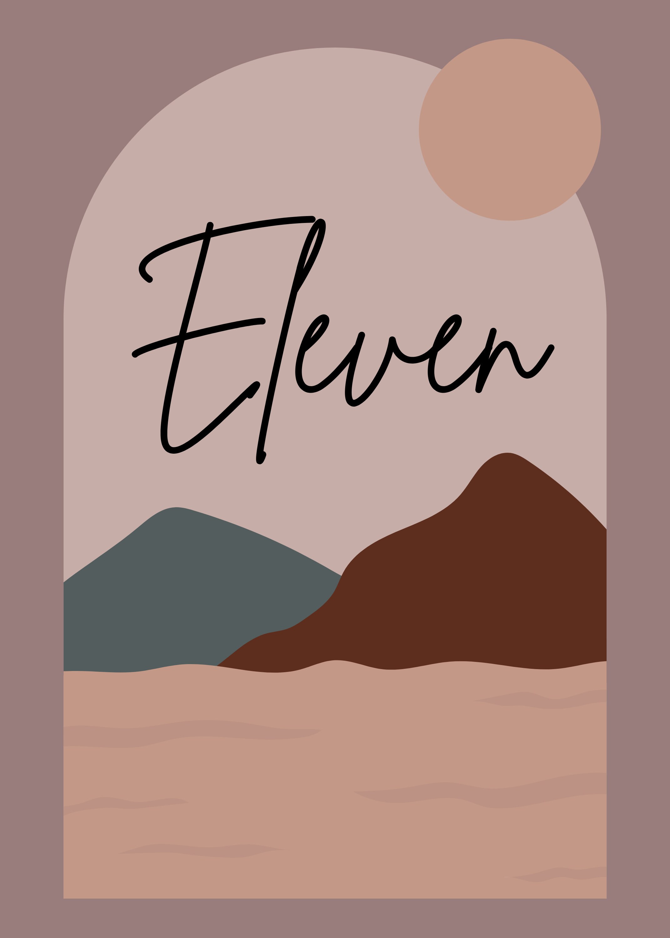 Desert Boho Printable Table Numbers in Mauve, Minimalist Wedding Table ...